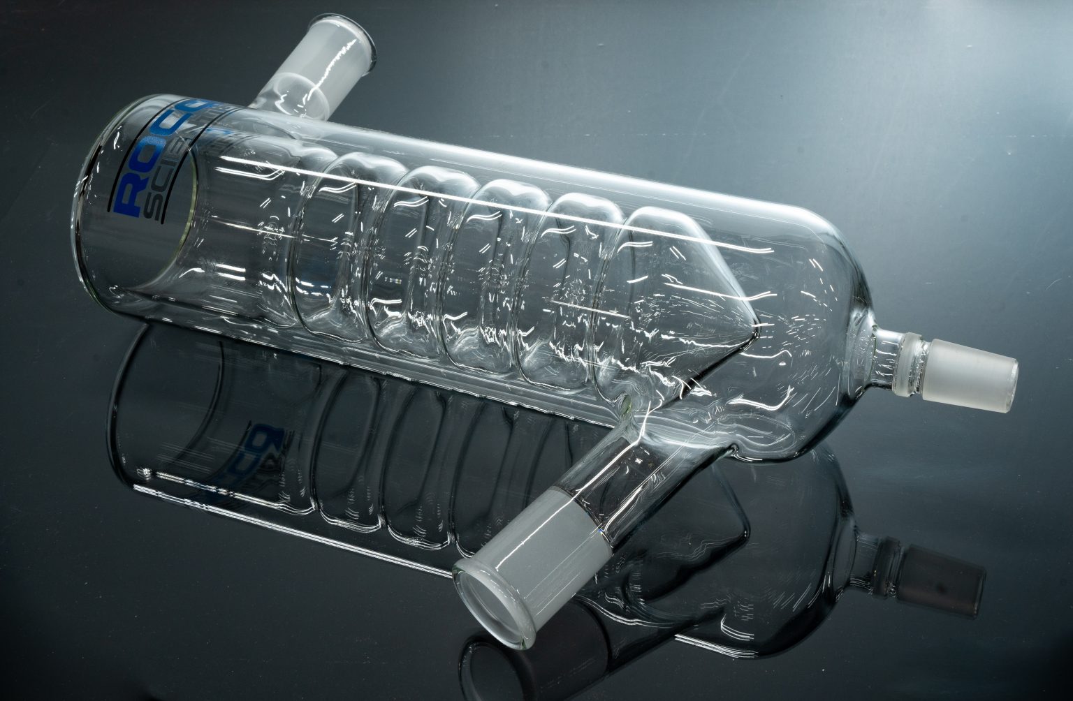 Angled Full Bore Cold Trap - Rocco Scientific | Laboratory Glassware